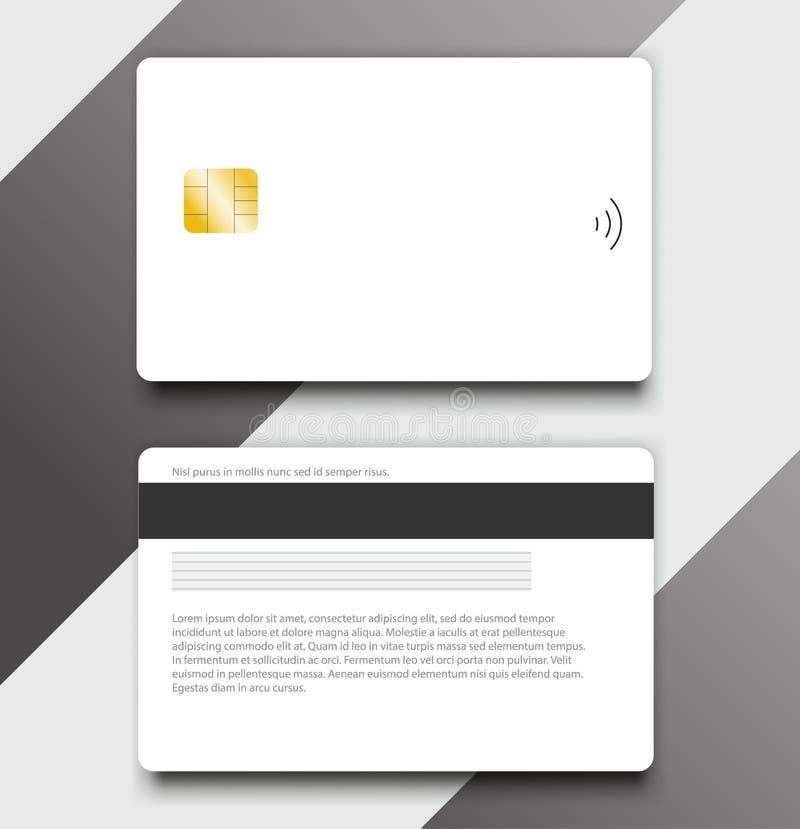 Banking Chip Credit Card Realistic Mockup. Clear Plastic Card Template ...
