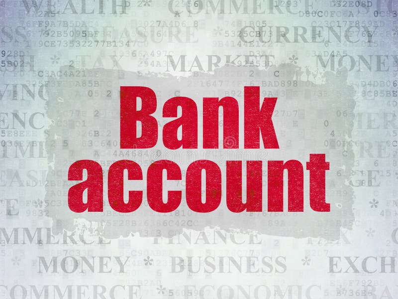 Banking Concept: Bank Account on Digital Data Paper Background Stock ...
