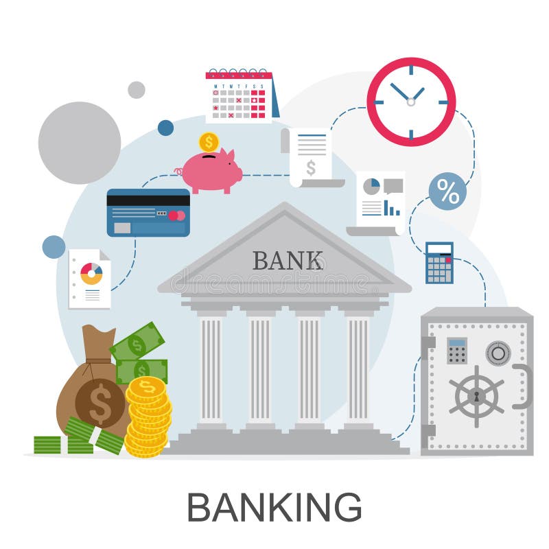 Banking Concept Infographic. Vector Icons of Financial Analytics ...