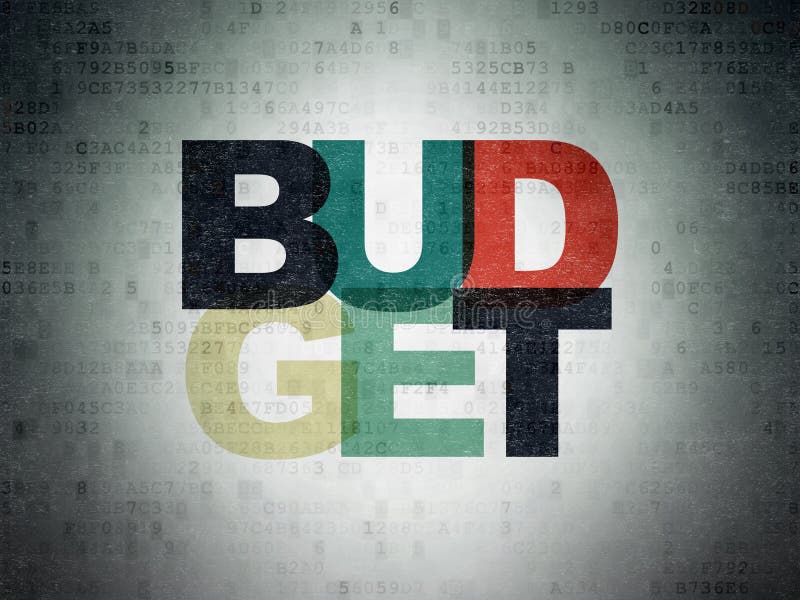Banking Concept: Budget on Digital Data Paper Background Stock ...