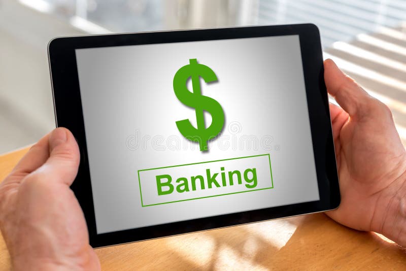 Banking Concept on a Tablet Stock Photo - Image of symbol, tablet: 78762942