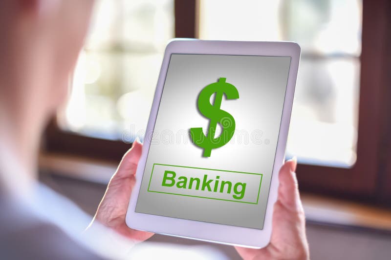 Banking Concept on a Tablet Stock Image - Image of exchange, profit ...
