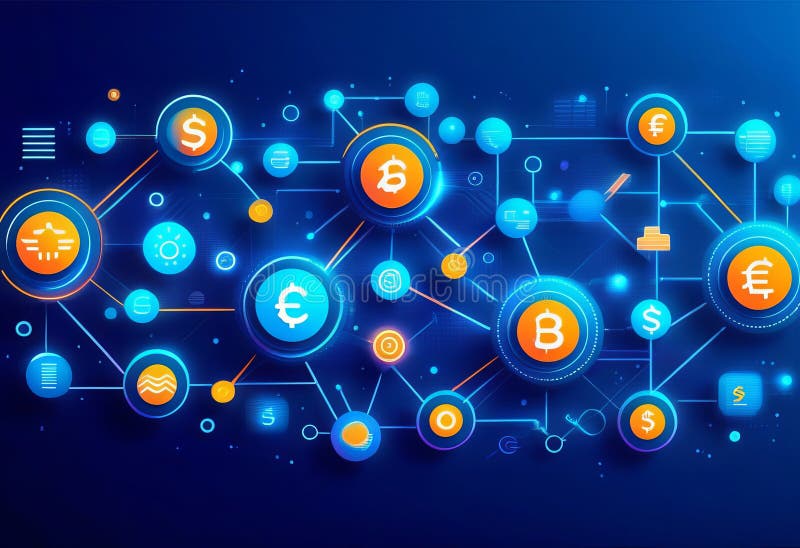 Banking and Finance Concept. Digital Connect System Stock Illustration ...