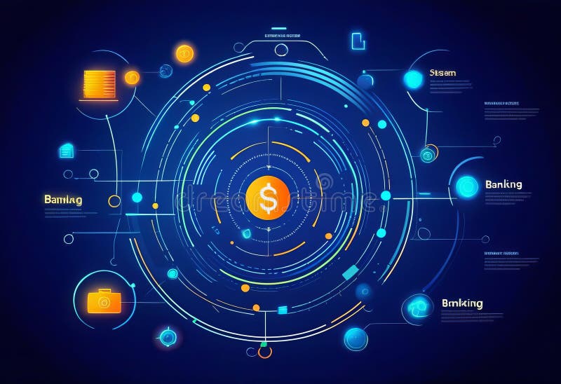 Banking and Finance Concept. Digital Connect System Stock Illustration ...