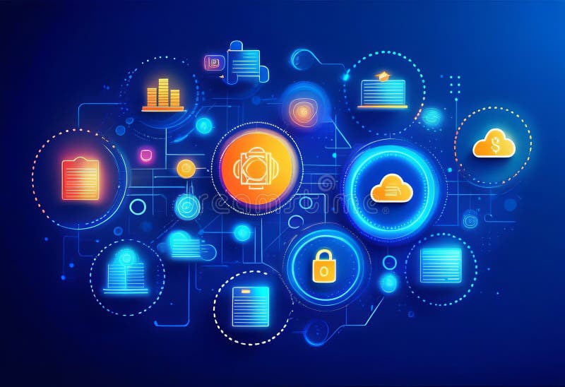 Banking and Finance Concept. Digital Connect System Stock Illustration ...