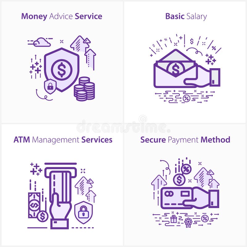 Banking and Finance Icon Set / Money Advice Service / Basic Salary ...