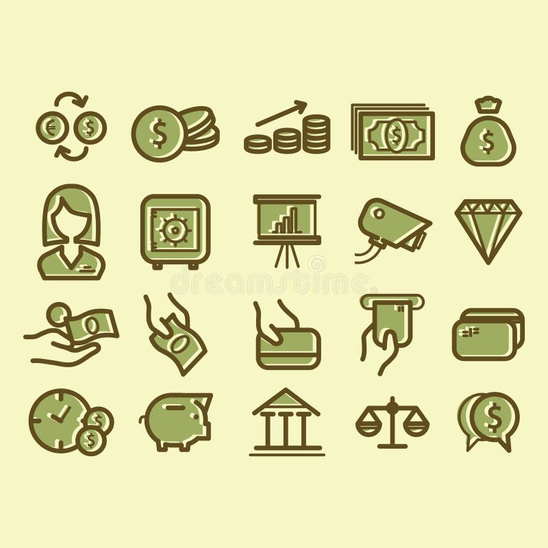 Banking and Finance Icons. Vector Illustration Decorative Design Stock ...
