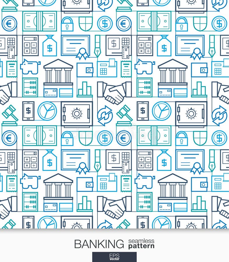Banking and Finance Wallpaper. Bank Seamless Pattern Stock Vector ...