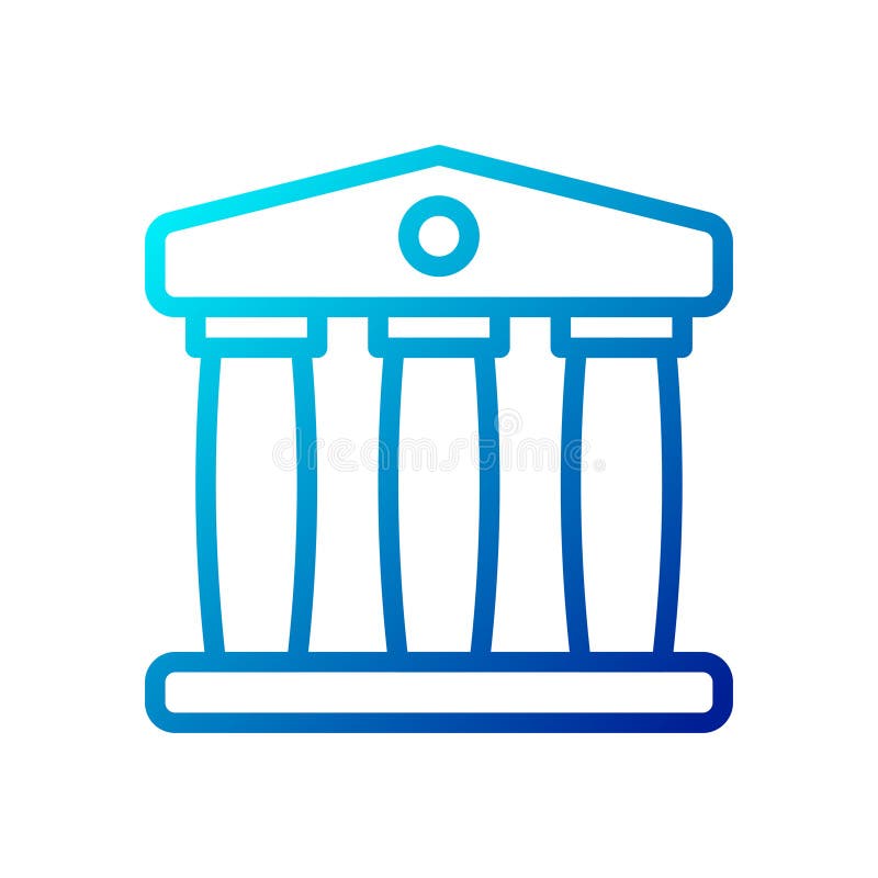 Banking Icon Gradient Blue Business Symbol Illustration Stock Vector ...