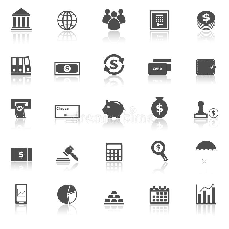 Banking Icons with Reflect on White Background Stock Vector ...