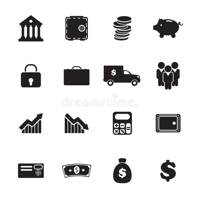 Banking icons set stock vector. Illustration of investing - 46104999
