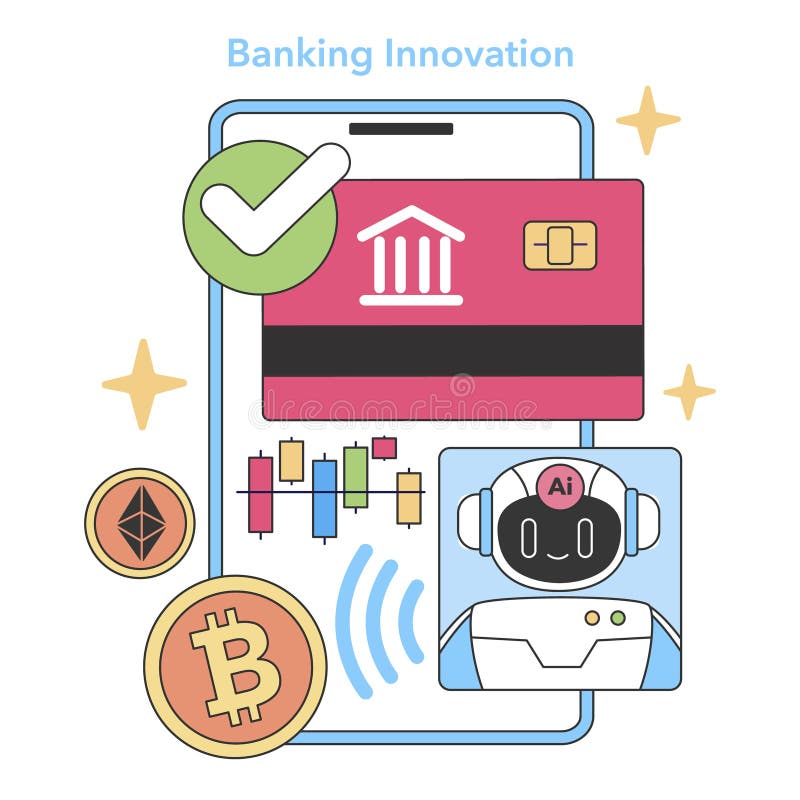Banking Innovation Concept. Flat Vector Illustration. Stock Vector ...