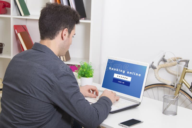Banking online computer stock image. Image of concept - 85804861