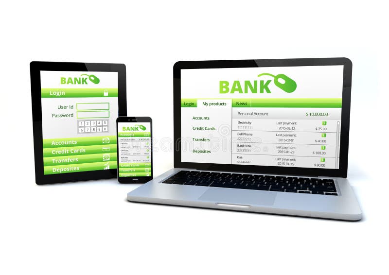 Banking online concept stock illustration. Illustration of banking ...