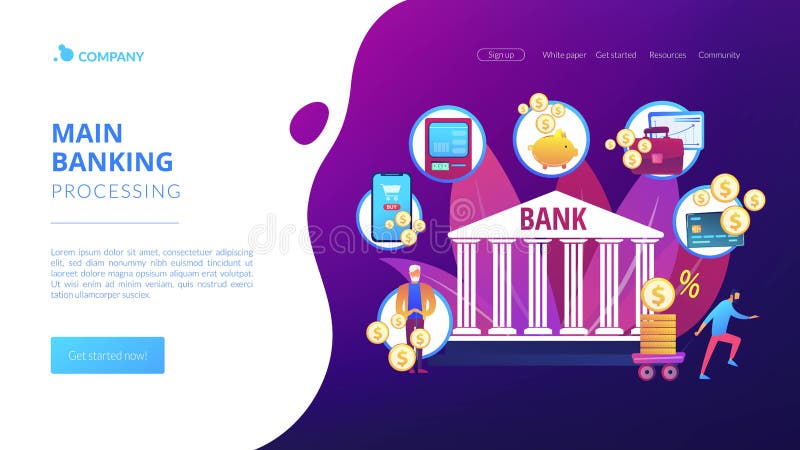 Banking Operations Concept Landing Page Stock Vector - Illustration of ...