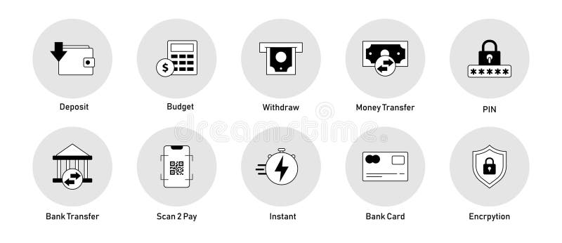 Banking and Payment Essentials. Essential Icons for Banking, Payment ...
