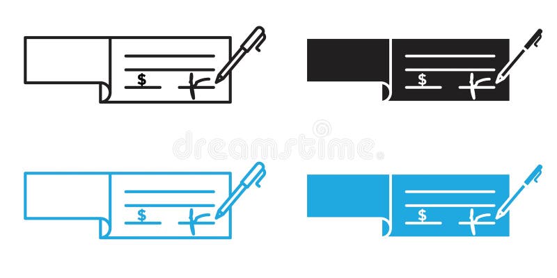 Banking Process Icon for Check Signing and Payment Authentication Stock ...