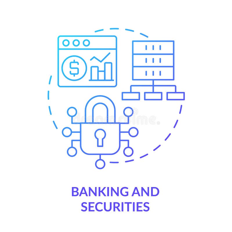 Banking and Securities Blue Gradient Concept Icon Stock Vector ...