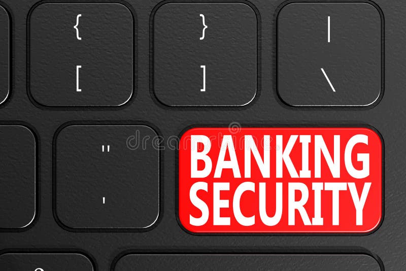 Banking Security on Black Keyboard Stock Illustration - Illustration of ...