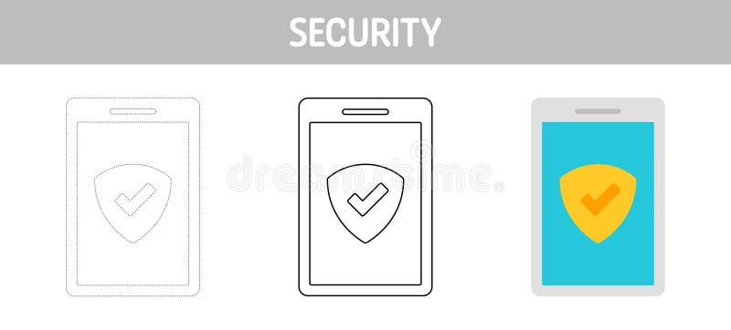 Banking Security Tracing and Coloring Worksheet for Kids Stock Vector ...