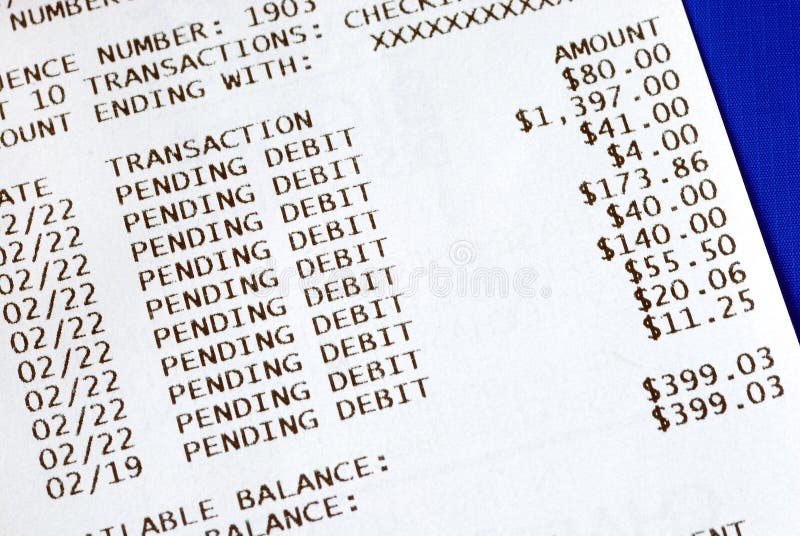 Banking Slip after an ATM Transaction Stock Image - Image of debit ...