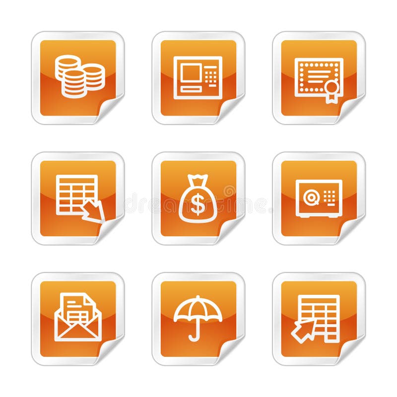 Banking web icons stock vector. Illustration of glossy - 7764499
