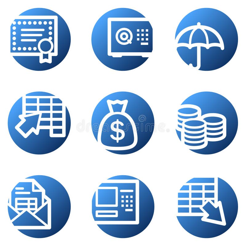 Banking web icons stock vector. Illustration of mail, circle - 7871233