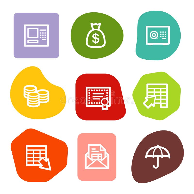 Banking web icons stock vector. Illustration of glossy - 7764499