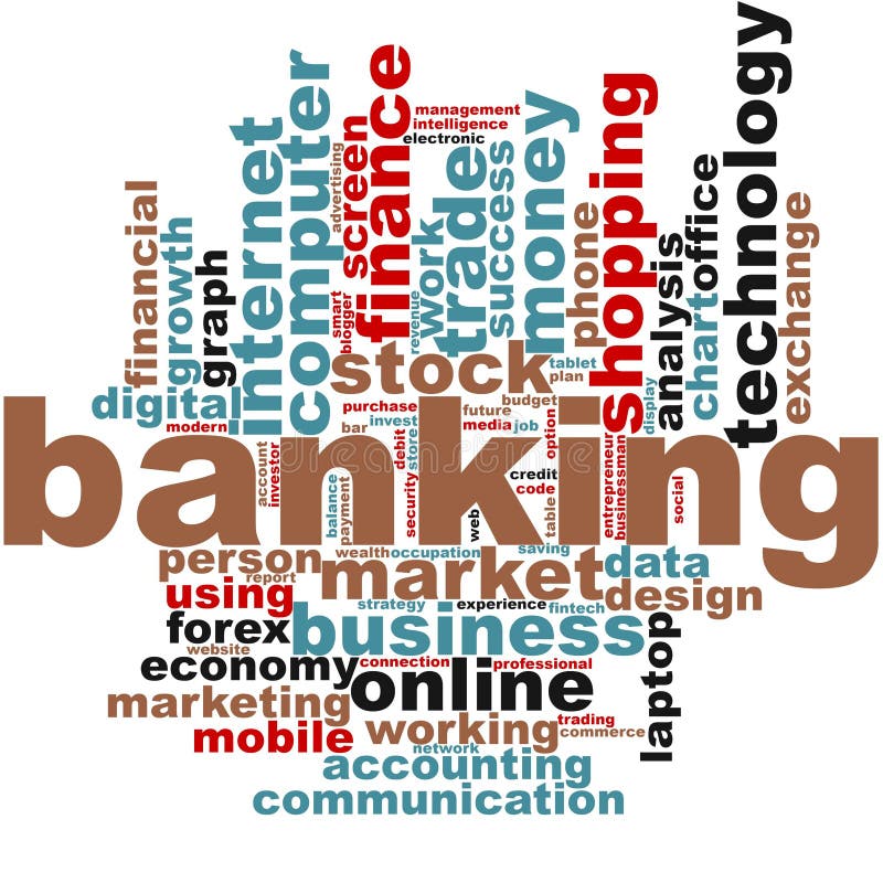 Banking word cloud stock illustration. Illustration of concept - 111568715