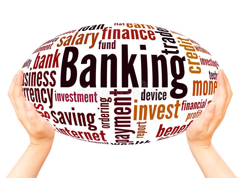 Banking Word Cloud and Hand with Marker Concept Stock Illustration ...
