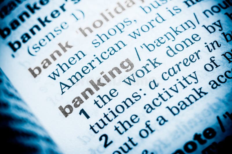 Banking Word Definition stock image. Image of detail - 37895555