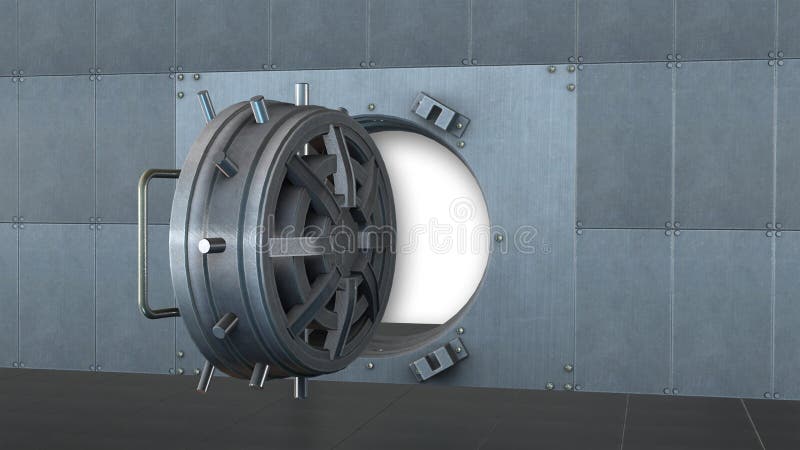 Bankkluis, Gesloten Metaaldeur Stock Illustratie - Illustration of ...