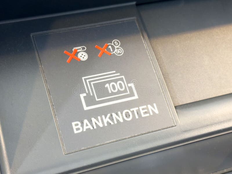 Banknot Acceptance Indicator for Bill Sizes Stock Image - Image of ...