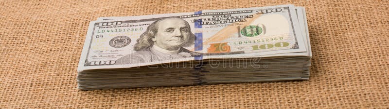 Banknote Bundle of US Dollar Stock Photo - Image of stack, bundle ...