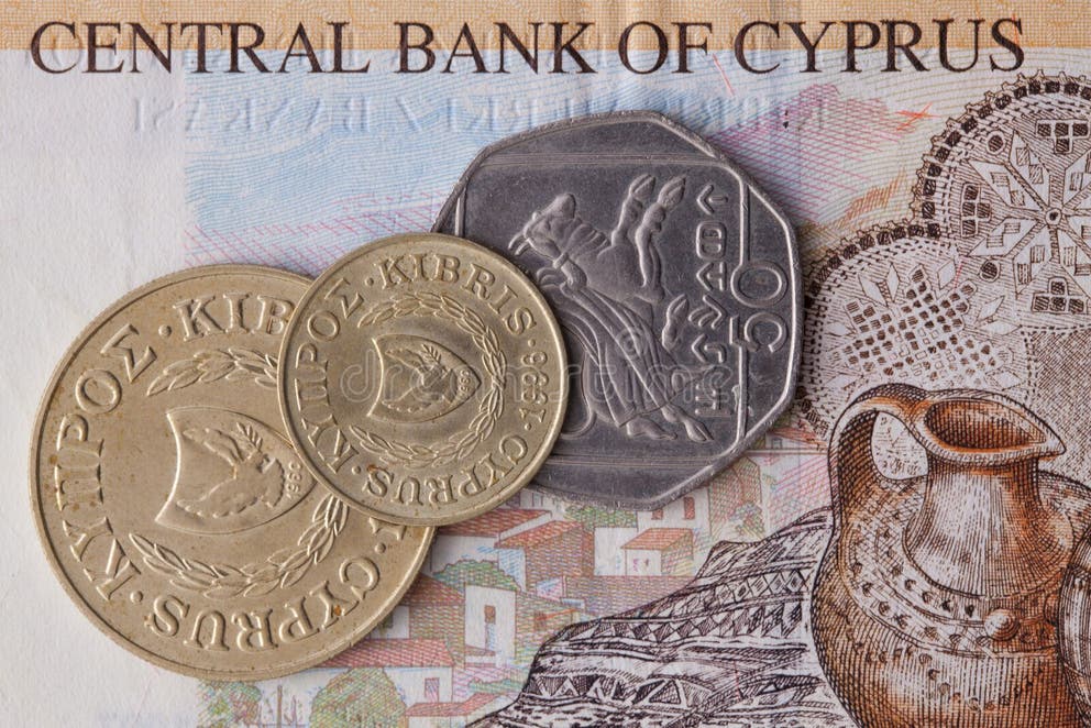 Banknote and Coins of Pound of Cyprus Stock Photo - Image of profit ...