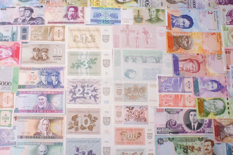 Banknote Collection Close Up Stock Photo - Image of exchange ...