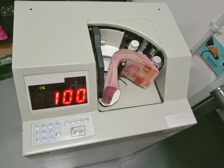 Banknote Counting Machine Used in Banks Stock Photo - Image of deposit ...