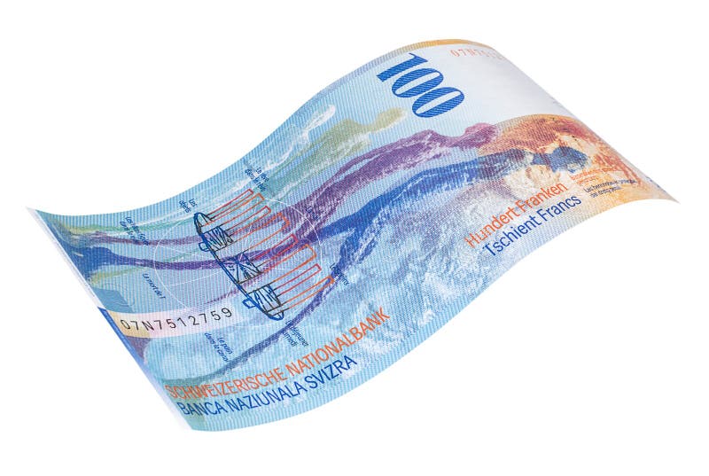 Swiss Banknote Of One Hundred Francs Is Cash. Stockfoto - Bild von ...