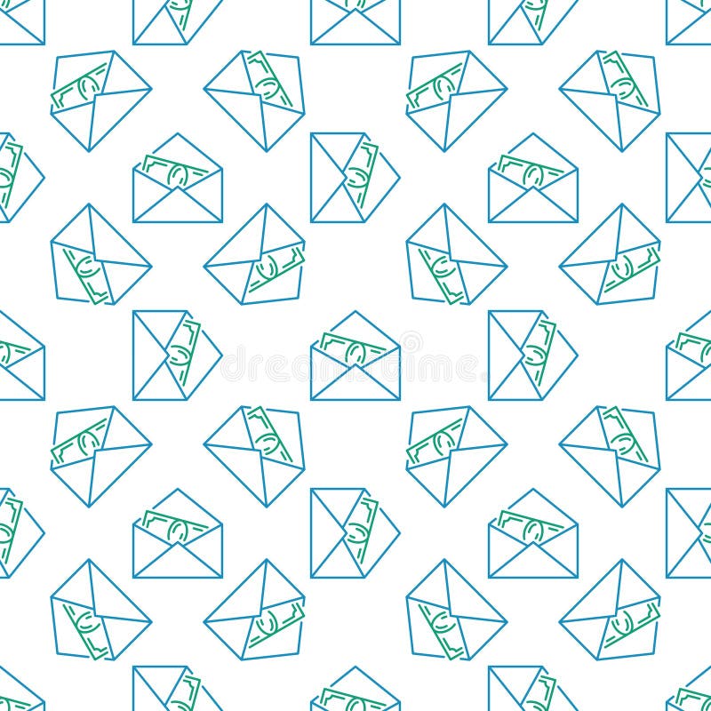 Banknote in Envelope Vector Money Bribe Concept Line Seamless Pattern ...