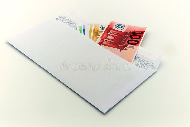 Banknote in Envelope on White Background Stock Image - Image of ...