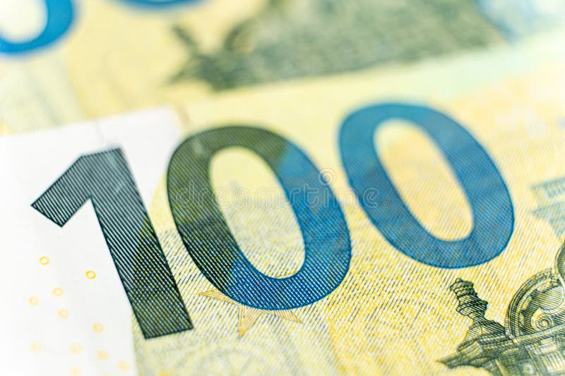 Banknote 100 Euro Macro Close-up Money Stock Photo - Image of paying ...