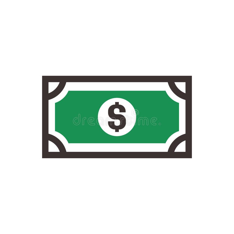 Banknote Icon with Dollar Symbol Stock Vector - Illustration of market ...
