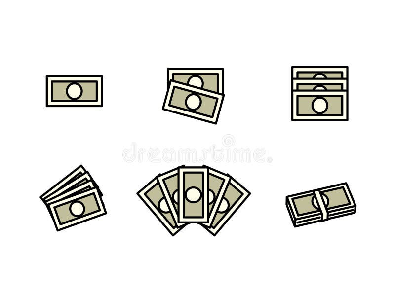 Banknote icon set stock vector. Illustration of banknote - 269197114