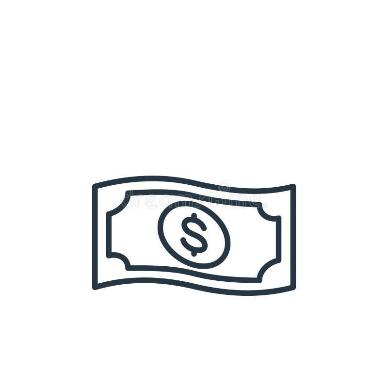 Banknote Icon Vector from E Commerce Concept. Thin Line Illustration of ...