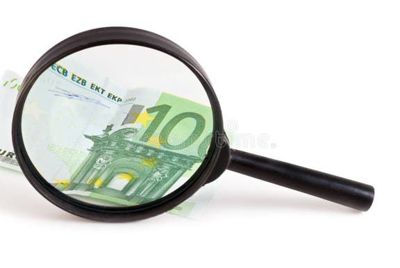 Banknote through a Magnifier Stock Image - Image of european, zoom: 7833567