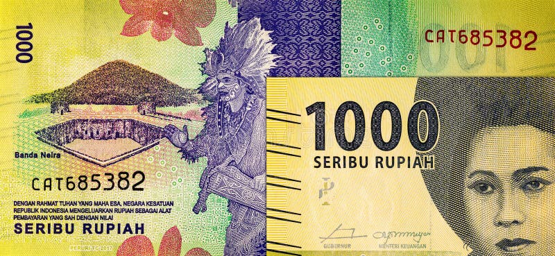 Banknote 1000 Rupiah Indonesia, Fragment for Design. Money of Indonesia ...