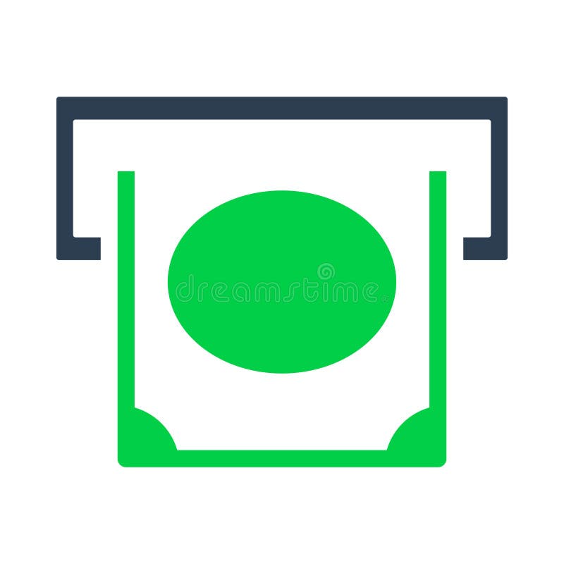 Banknote Sliding from Atm Slot Icon Stock Vector - Illustration of ...