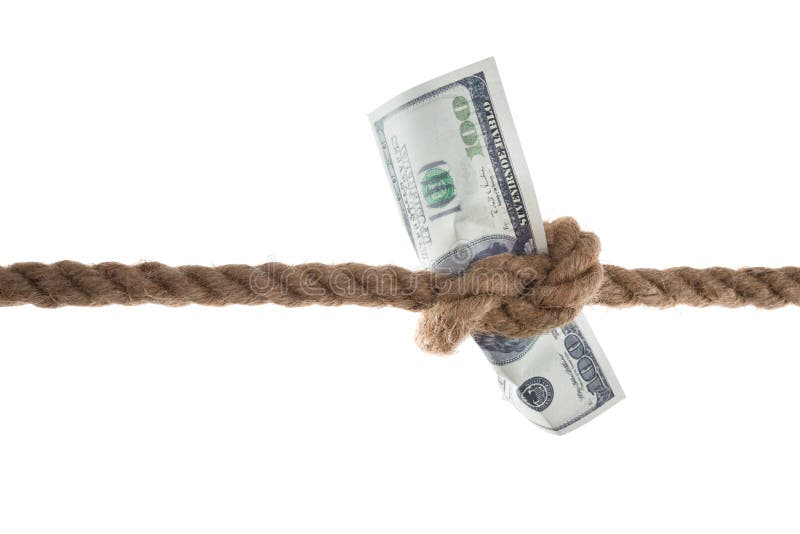Banknote tied in a rope stock photo. Image of bill, banking - 50588766