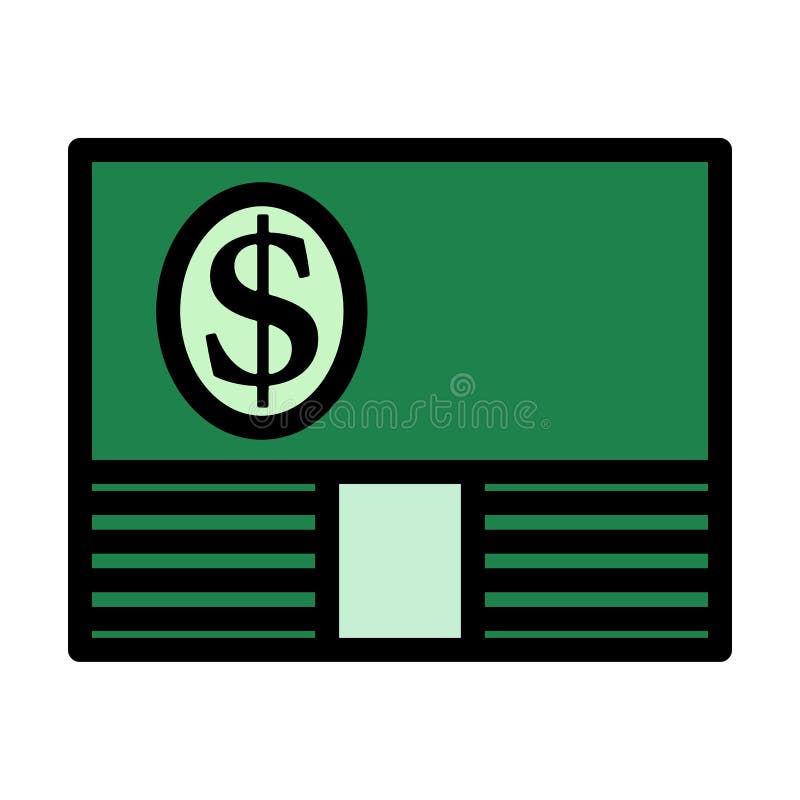 Banknote on Top of Money Stack Icon Stock Vector - Illustration of ...