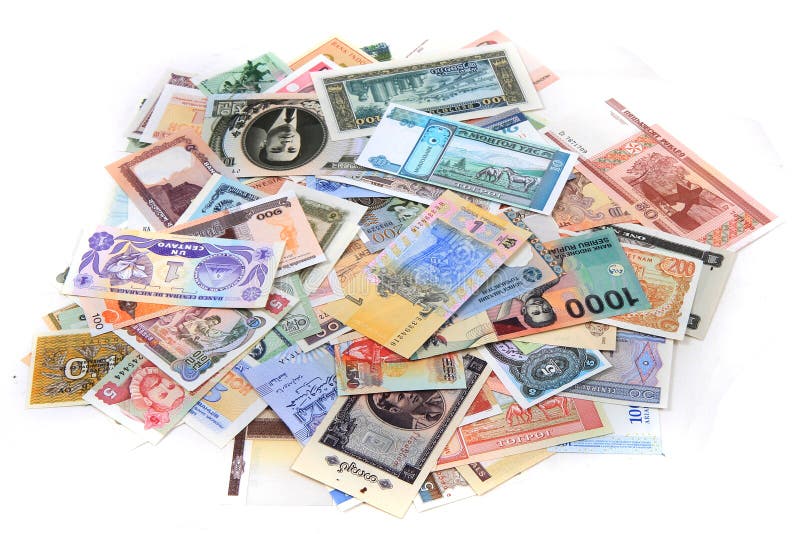 Banknotes from the All World Stock Image - Image of banking, currency ...